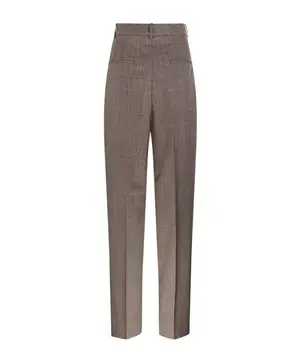 RÓHE Checked Wide-leg Trousers - Gray