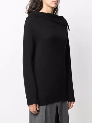 ANN DEMEULEMEESTER Asymmetrical Wool Jumper