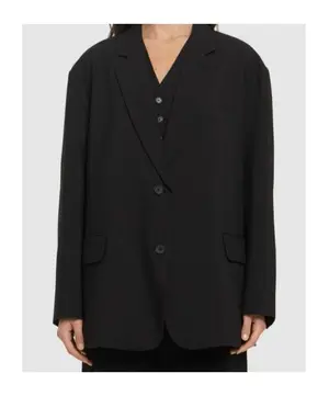 THE FRANKIE SHOP Long Sleeve Suit Jacket With Horn Buttons