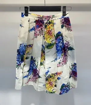 Max Mara Printed Pleated Skirt