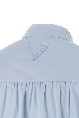 Prada Long Sleeve Shirt With Bow Detail And Ruching - No