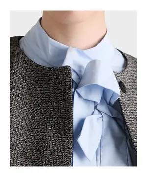 Prada Long Sleeve Shirt With Bow Detail And Ruching - No