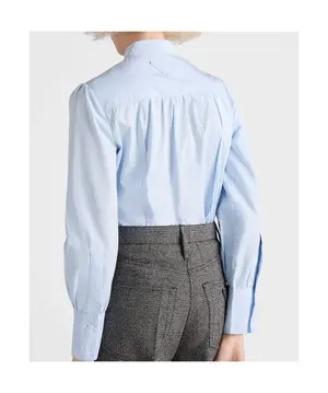 Prada Long Sleeve Shirt With Bow Detail And Ruching - No