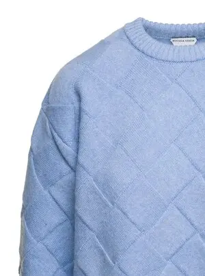 Bottega Veneta Intrecciato Quilted Crewneck Jumper - Blue
