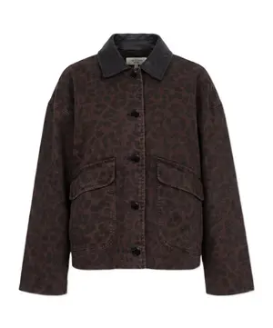 RAG  BONE Rag & Bone Leopard Print Collar Jacket