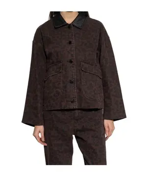 RAG  BONE Rag & Bone Leopard Print Collar Jacket