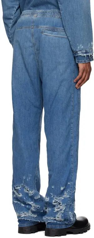DIESEL® Distressed Wide-leg Jeans