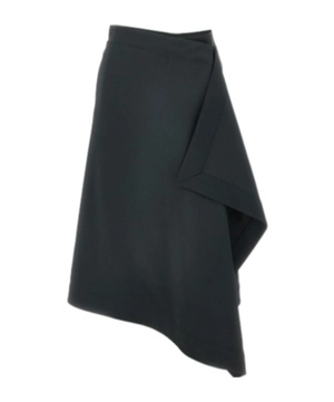 AMI Paris Wrapped Midi Skirt - Gray