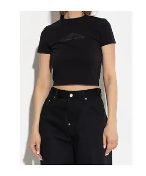 Dsquared2 Cropped Crewneck T-shirt - Black