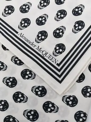 Alexander McQueen Skull Print Cotton Scarf