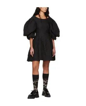 Simone Rocha Jacquard Puff-sleeve Mini Dress