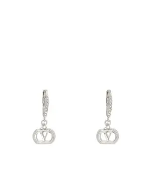 Valentino Garavani Logo Drop Earrings - Silver