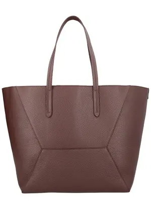 Brunello Cucinelli Geometric Leather Tote Bag - Brown