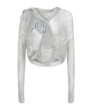 Alberta Ferretti Ruffled Lace Shirt