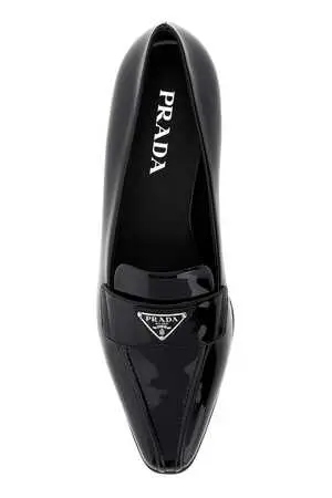 Prada Logo Plaque Pointed Toe Loafers
