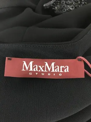 Max Mara Round Neck Long Sleeve Blouse With Ruffle Hem