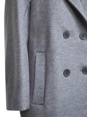 Max Mara Agenda Double-breasted Long Coat - Medium Gray