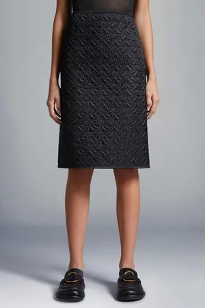 Moncler Quilted Midi Skirt - Black