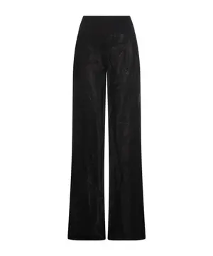 Rick Owens Wide-leg Ribbed Waistband Trousers - Black
