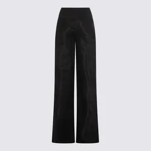 Rick Owens Wide-leg Ribbed Waistband Trousers - Black