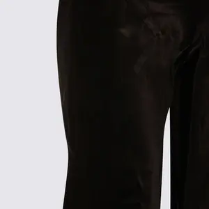 Rick Owens Wide-leg Ribbed Waistband Trousers - Black