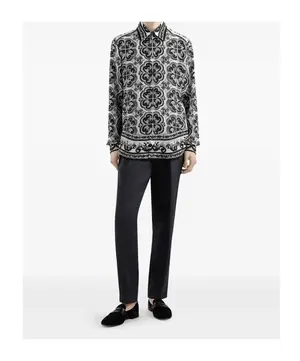 Dolce & Gabbana Majolica-print Button-up Shirt - Black
