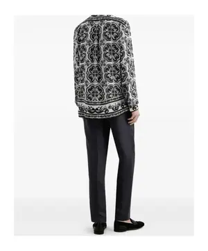 Dolce & Gabbana Majolica-print Button-up Shirt - Black