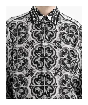 Dolce & Gabbana Majolica-print Button-up Shirt - Black
