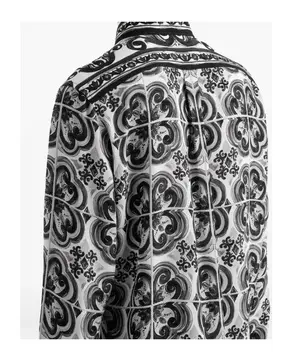 Dolce & Gabbana Majolica-print Button-up Shirt - Black