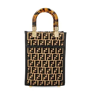 Fendi Mini Sunshine Shopper Bag With Ff Pattern