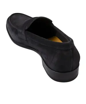 DOUCAL'S Round Toe Flat Loafers - Black