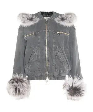 Blumarine Hooded Zip-up Bomber Jacket