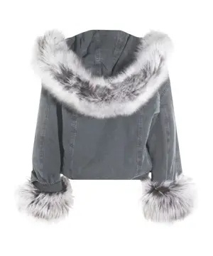 Blumarine Hooded Zip-up Bomber Jacket