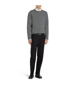 Gucci Wool Cashmere Crewneck Sweater With Web Detail