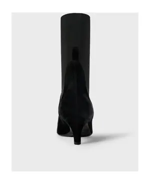 TOTEME Pointed Toe High Heel Ankle Boots - Black