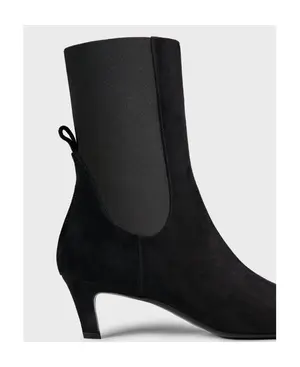 TOTEME Pointed Toe High Heel Ankle Boots - Black