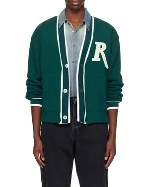 Rhude Long-sleeved Sweater With V-neck And Pockets