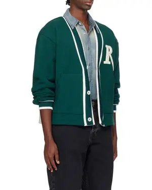 Rhude Long-sleeved Sweater With V-neck And Pockets