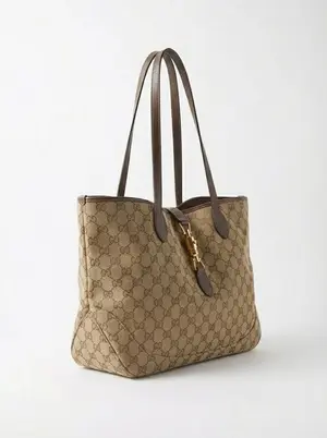 Gucci Jackie Medium Tote Bag - Sand And Dark Brown