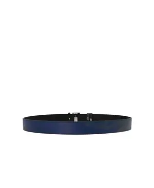 Fendi Abstract Print Leather Belt - Black
