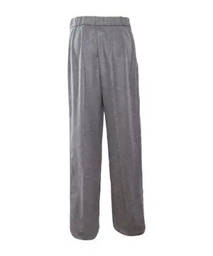 FORTE_FORTE Pleated Straight Leg Trousers - Gray