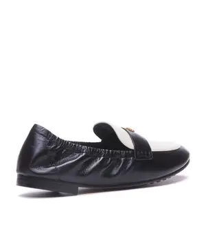 Tory Burch Logo Plaque Color-block Loafers - Black