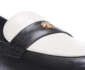Tory Burch Logo Plaque Color-block Loafers - Black