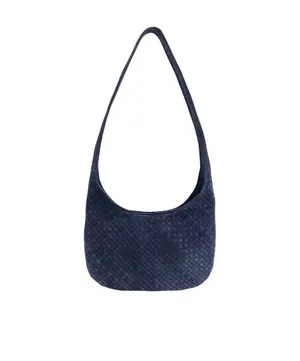 Bottega Veneta Woven Leather Shoulder Bag - Blue
