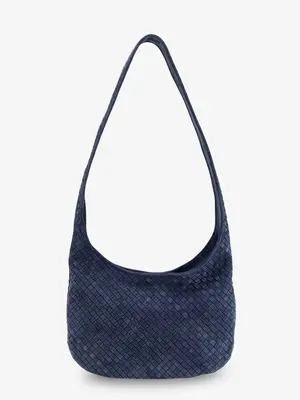 Bottega Veneta Woven Leather Shoulder Bag - Blue