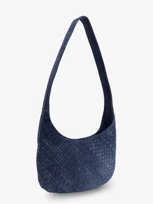 Bottega Veneta Woven Leather Shoulder Bag - Blue