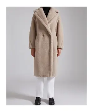 Max Mara Tedgirl Buttoned Long Coat - Sand-colored