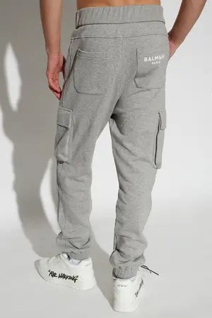 Balmain Drawstring Cargo Trousers - Gray