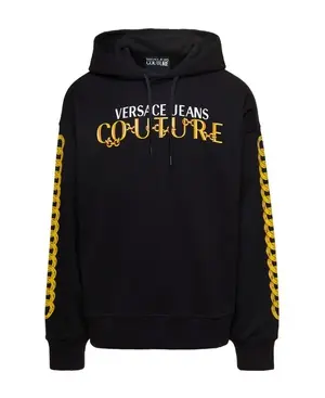 Versace Logo Printed Drawstring Hoodie