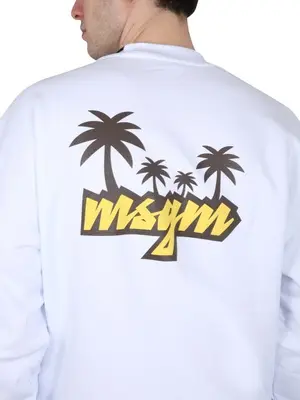 MSGM Printed Crewneck Sweatshirt